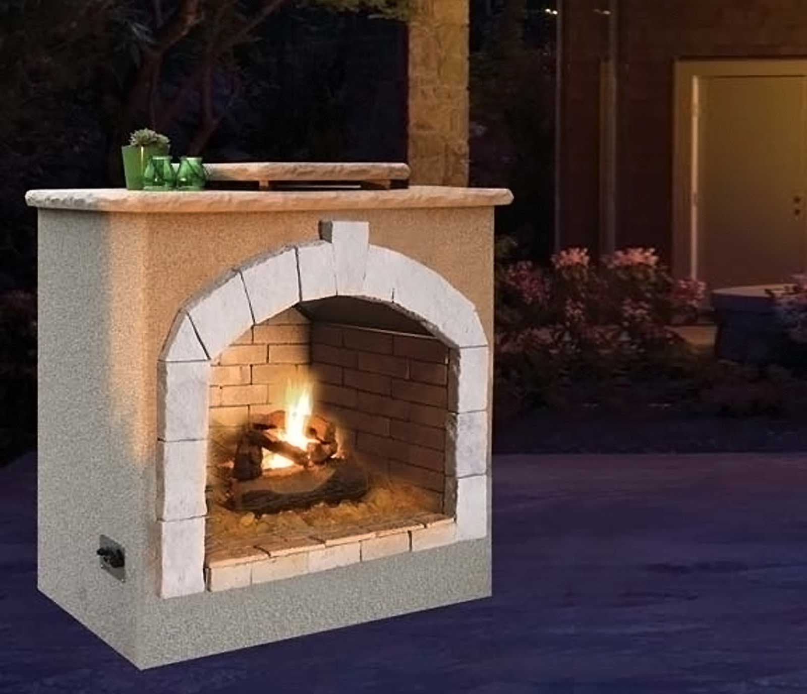 Outdoor Fireplace 48 in. Propane/Natural Gas by Cal Flame FRP906-1 ...
