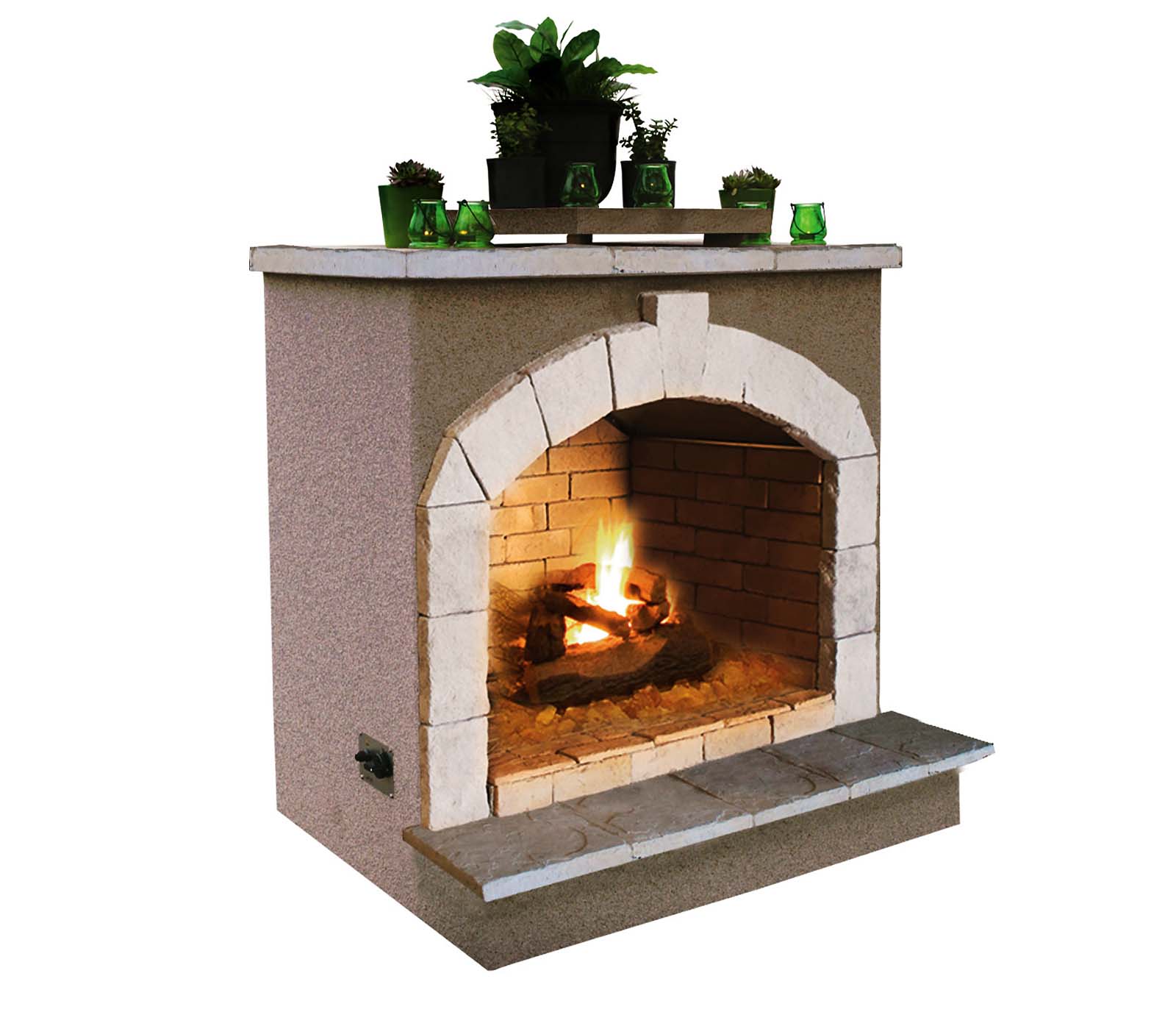 Outdoor Fireplace 48 in. Propane/Natural Gas by Cal Flame FRP906-2 ...