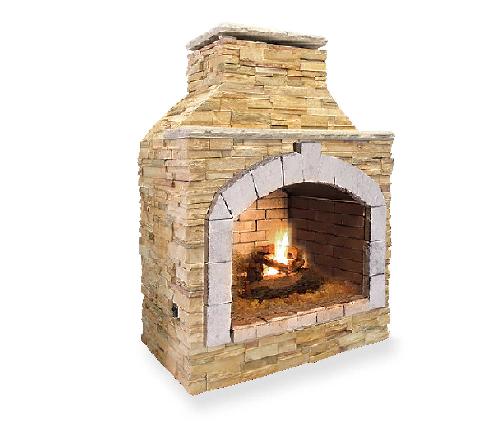 Outdoor Fireplace 48 in. Propane/Natural Gas by Cal Flame FRP909-1 ...