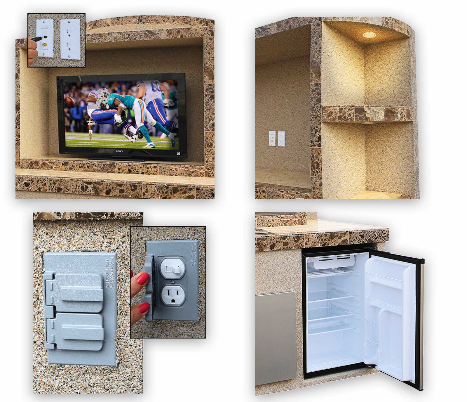 Paradise Outdoor Entertainment Center - Stucco and Tile Serving Bar wi ...