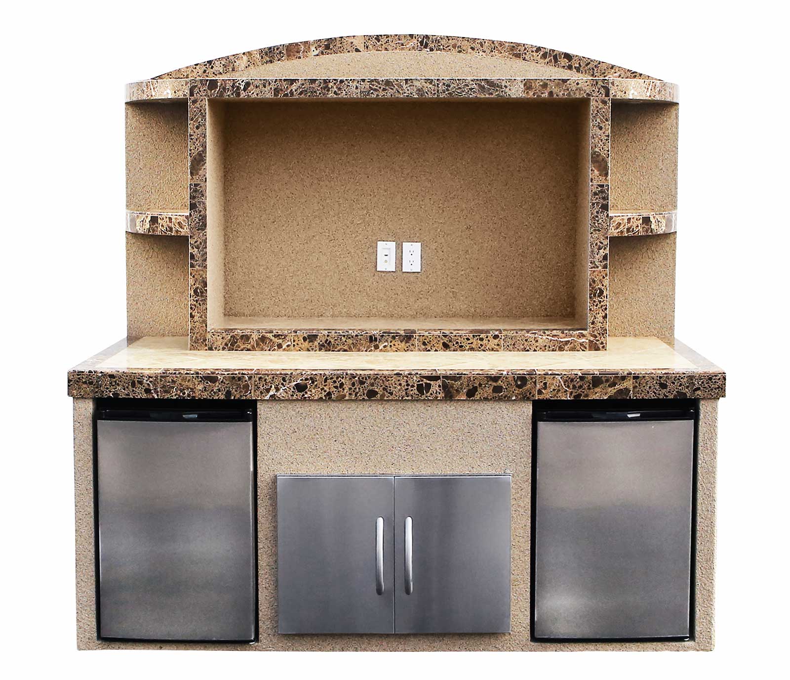 Paradise Outdoor Entertainment Center - Stucco and Tile Serving Bar wi ...