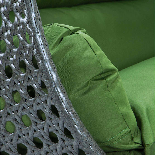 LeisureMod Modern Charcoal Wicker Hanging 2 person Egg Swing Chair ...