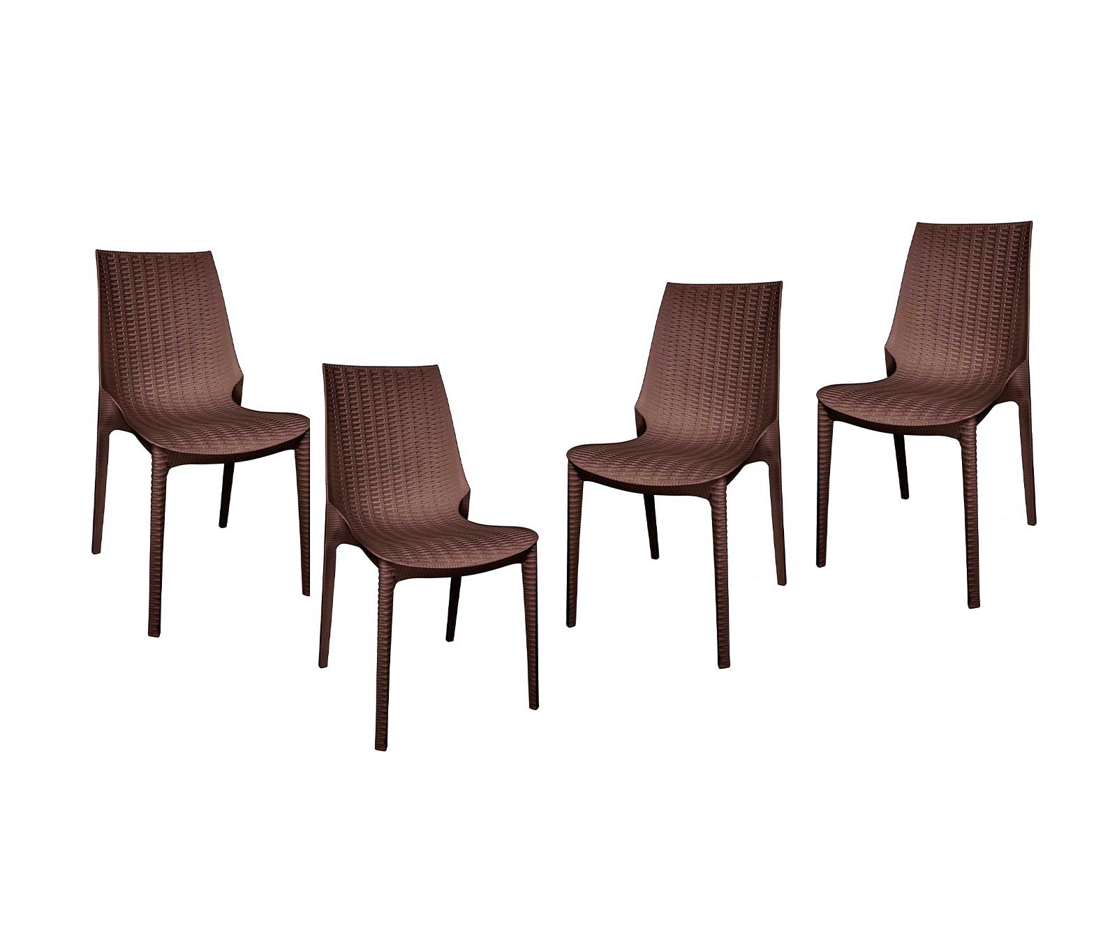 LeisureMod Kent Outdoor Dining Chair Set Of 4 - Backyard Sprawl