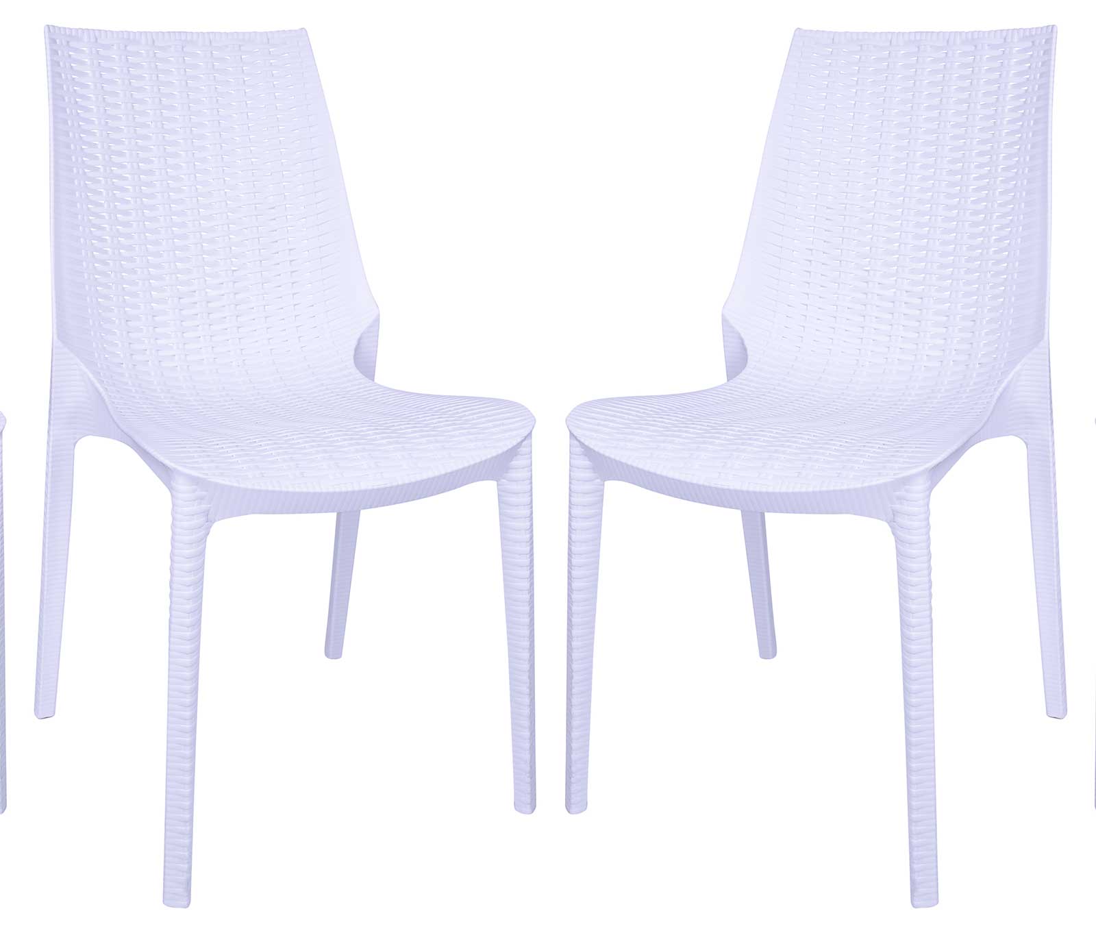 LeisureMod Kent Outdoor Dining Chair Set Of 4 - Backyard Sprawl