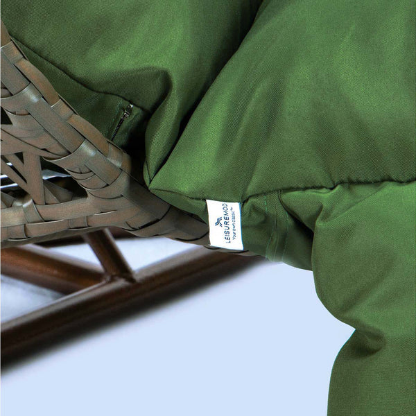 LeisureMod Modern Beige Wicker Hanging 2 person Egg Swing Chair ...