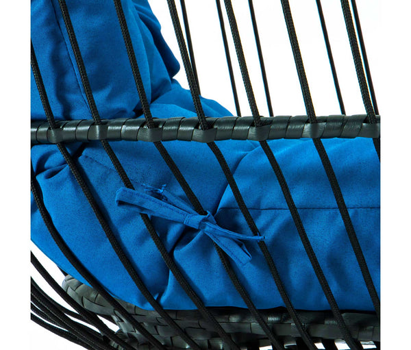 LeisureMod Wicker Folding Hanging Egg Swing Chair - Backyard Sprawl