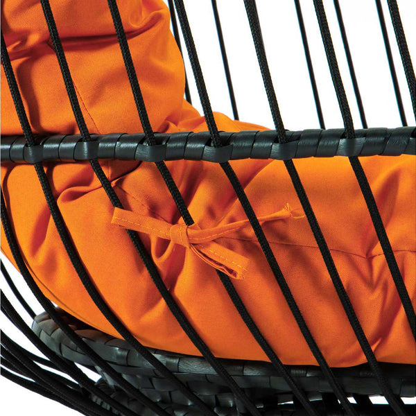 LeisureMod Wicker Folding Hanging Egg Swing Chair - Backyard Sprawl